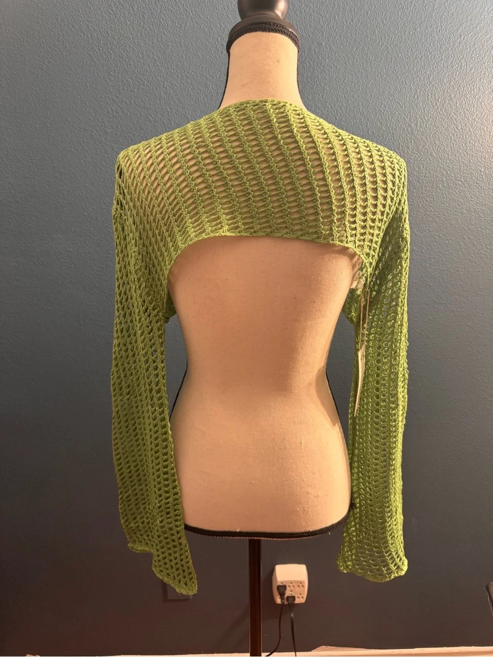 TBETNE | Tops | Green Crochet Openknit Shrug Bolero For Women | Poshmark